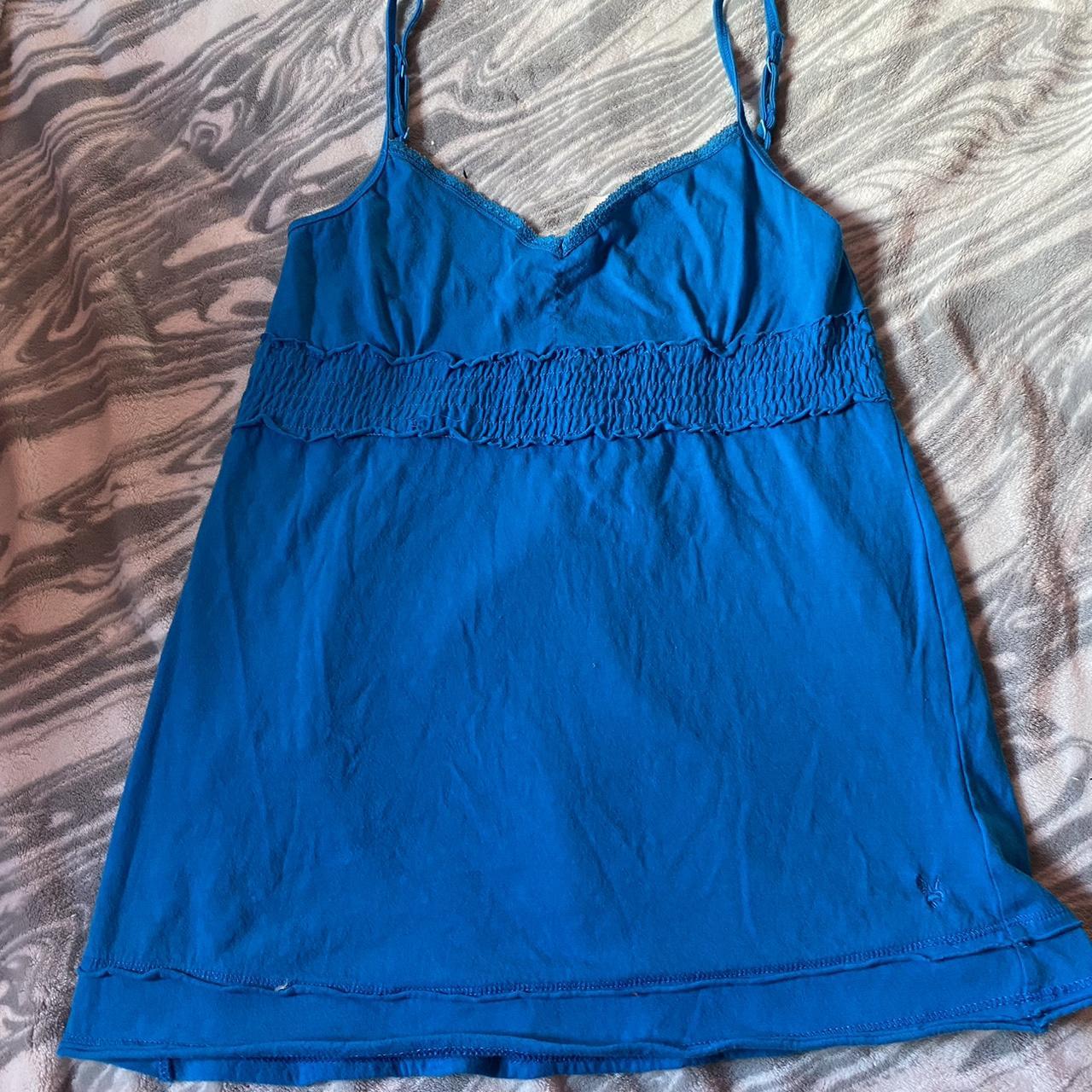 Blue cami top with adjustable straps #camisole - Depop