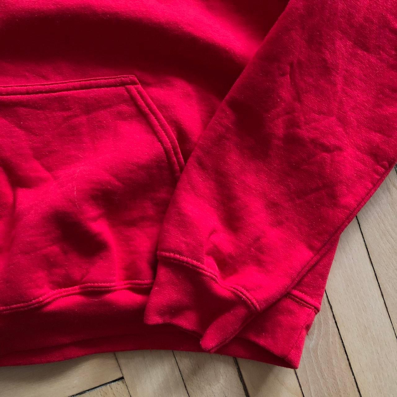 Red Blank Hoodie Fits Small 63 cm length x 50 cm... - Depop