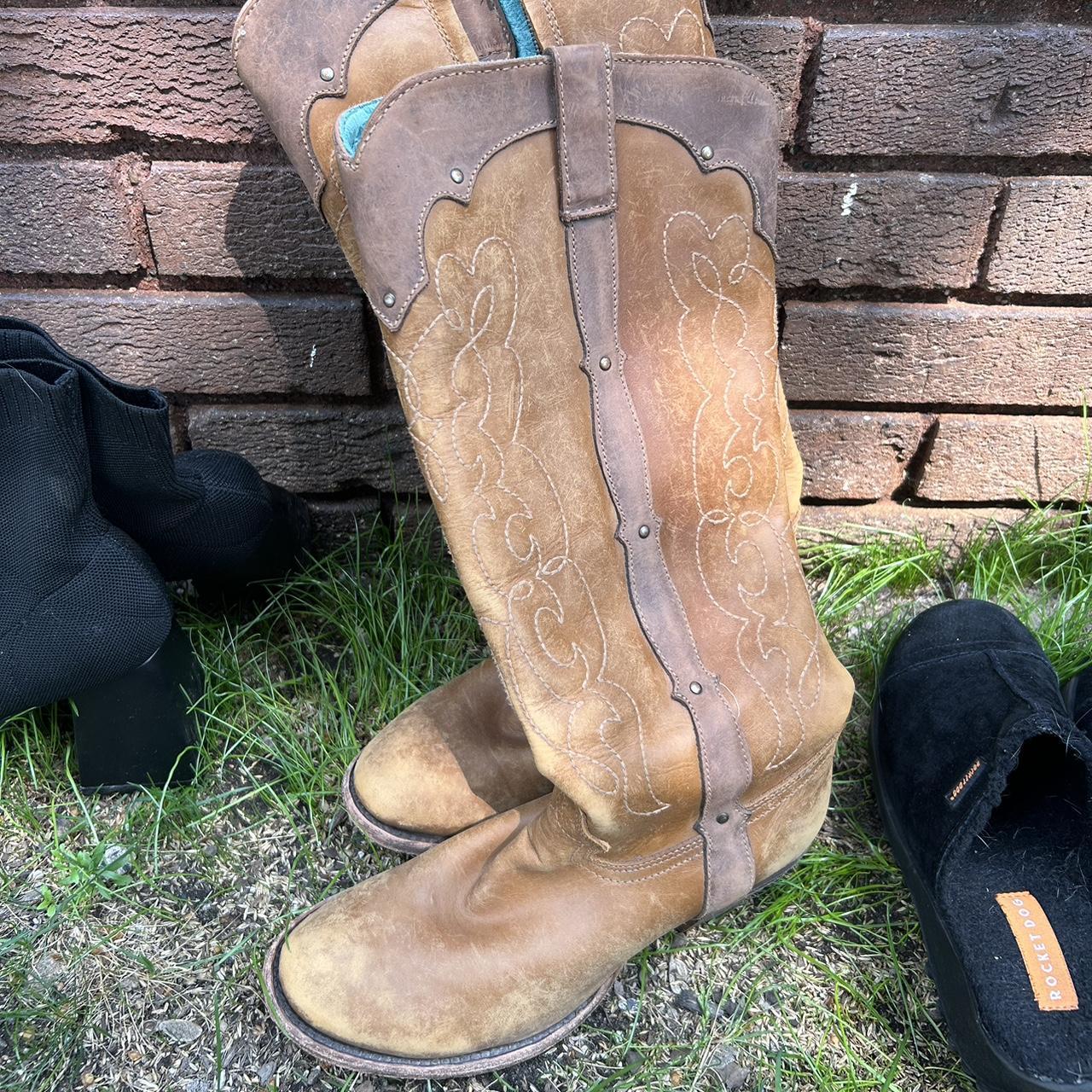 Fabulous camel color cowboy boots! Worn only a... - Depop