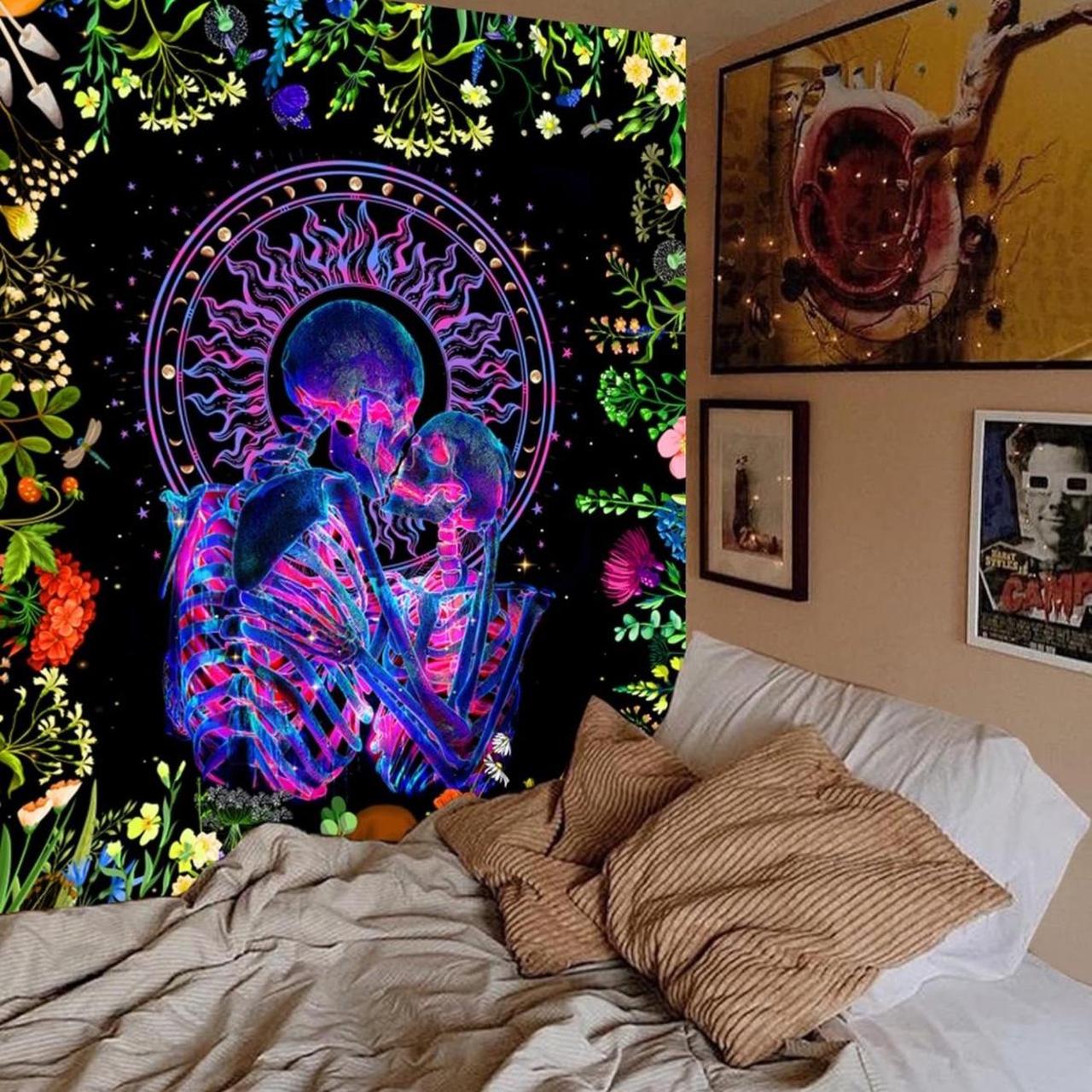 80x60” large glow in the dark tapestry brand... - Depop