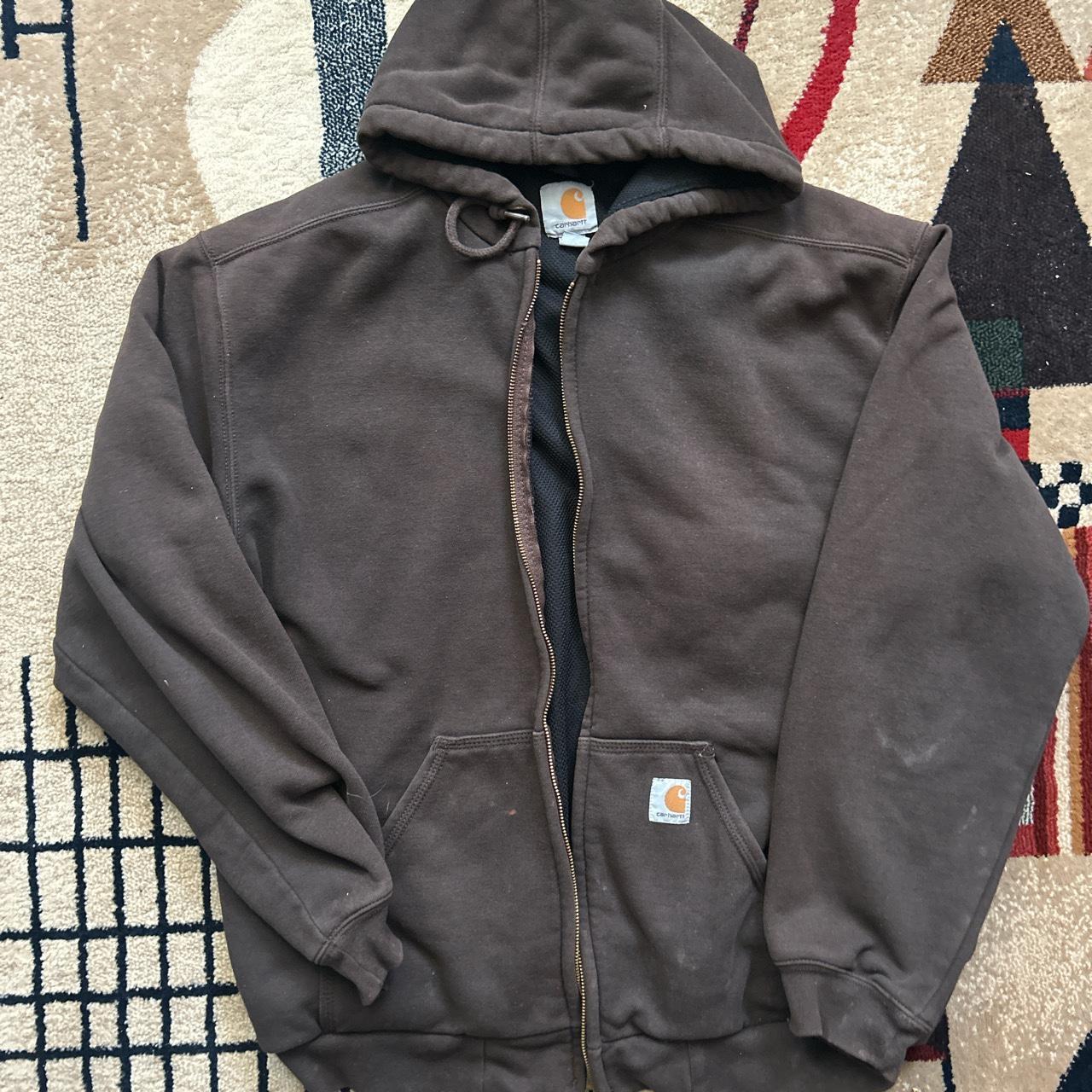Carharrt brown zip up Nice for the winter and... - Depop