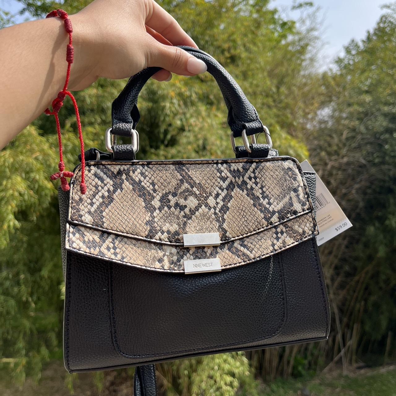 Mini Nine West bag. Leather. Snake skin detailing. - Depop