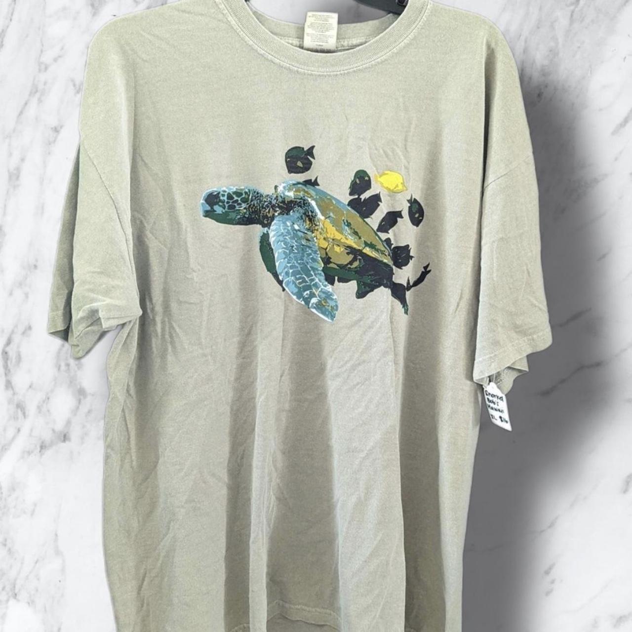 Vintage Sea Turtle Graphic Tee by District Threads... - Depop