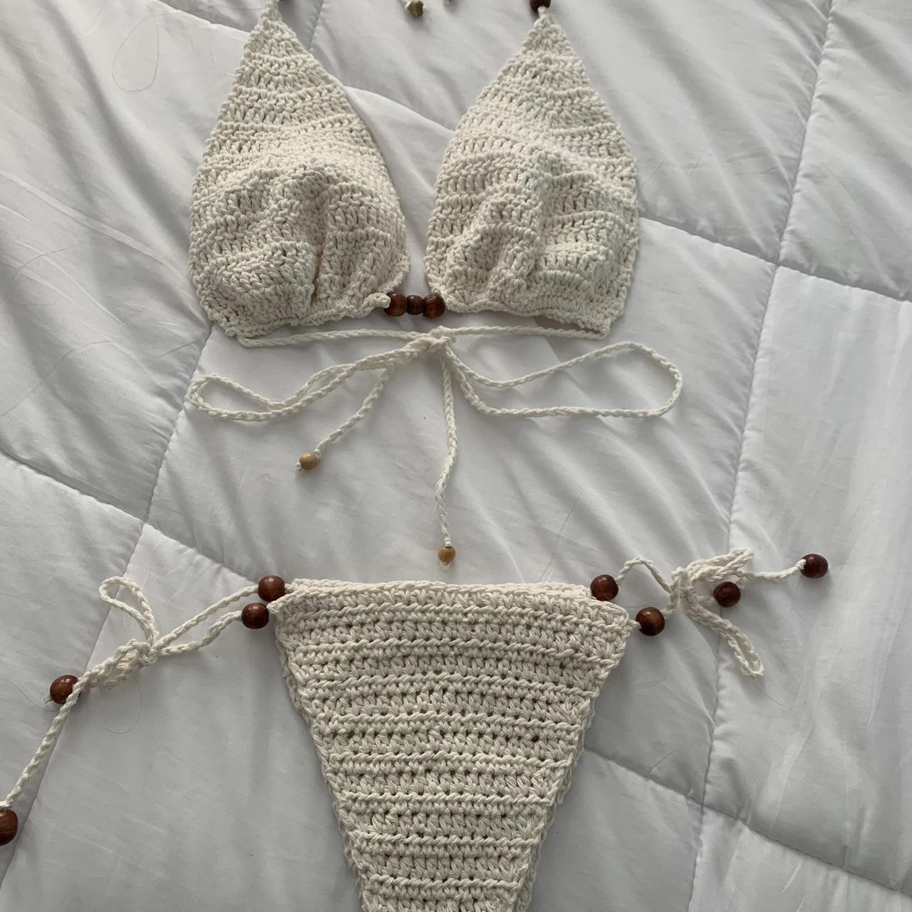 handmade crocheted bikinis 🤍 perfect for summer... - Depop