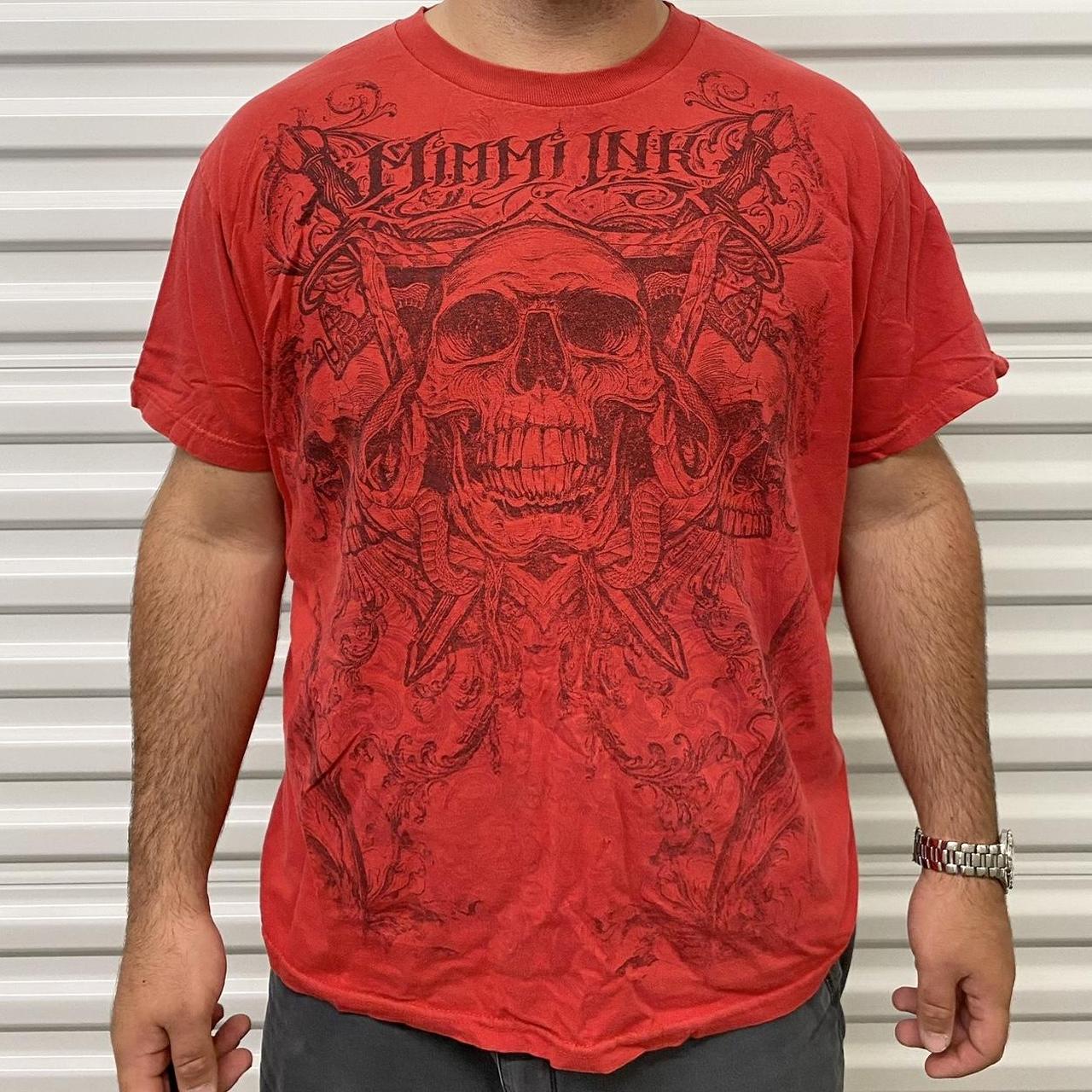 Cyber grunge Y2k Miami ink skull and snakes graphic... - Depop