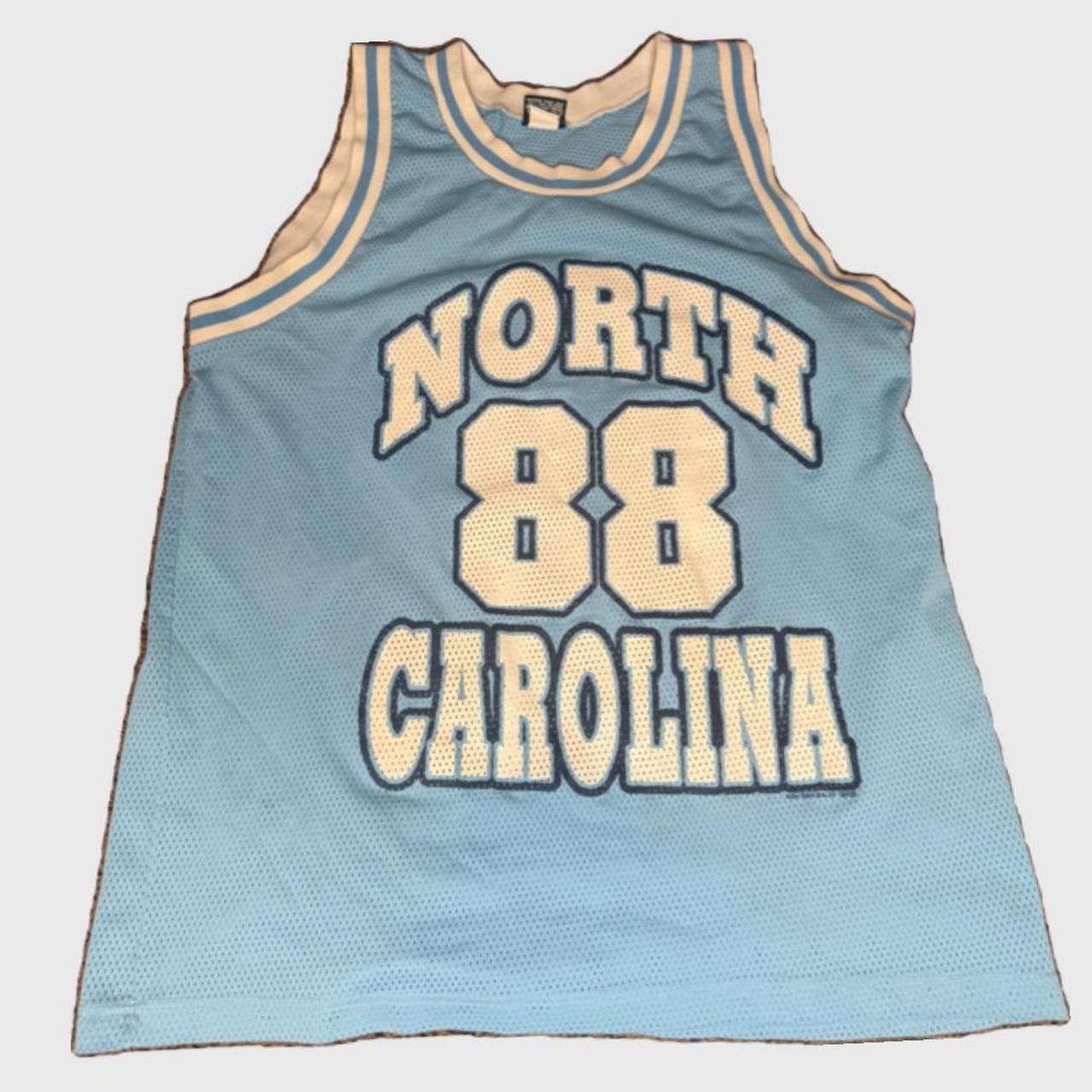 UNC Tar Heels blue and white basketball jersey... | Depop