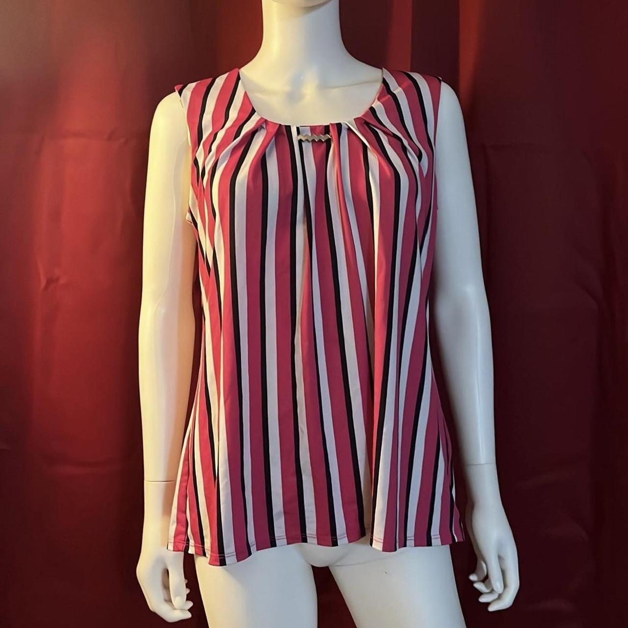 Striped tank top from Notations. Pink, black, and... - Depop