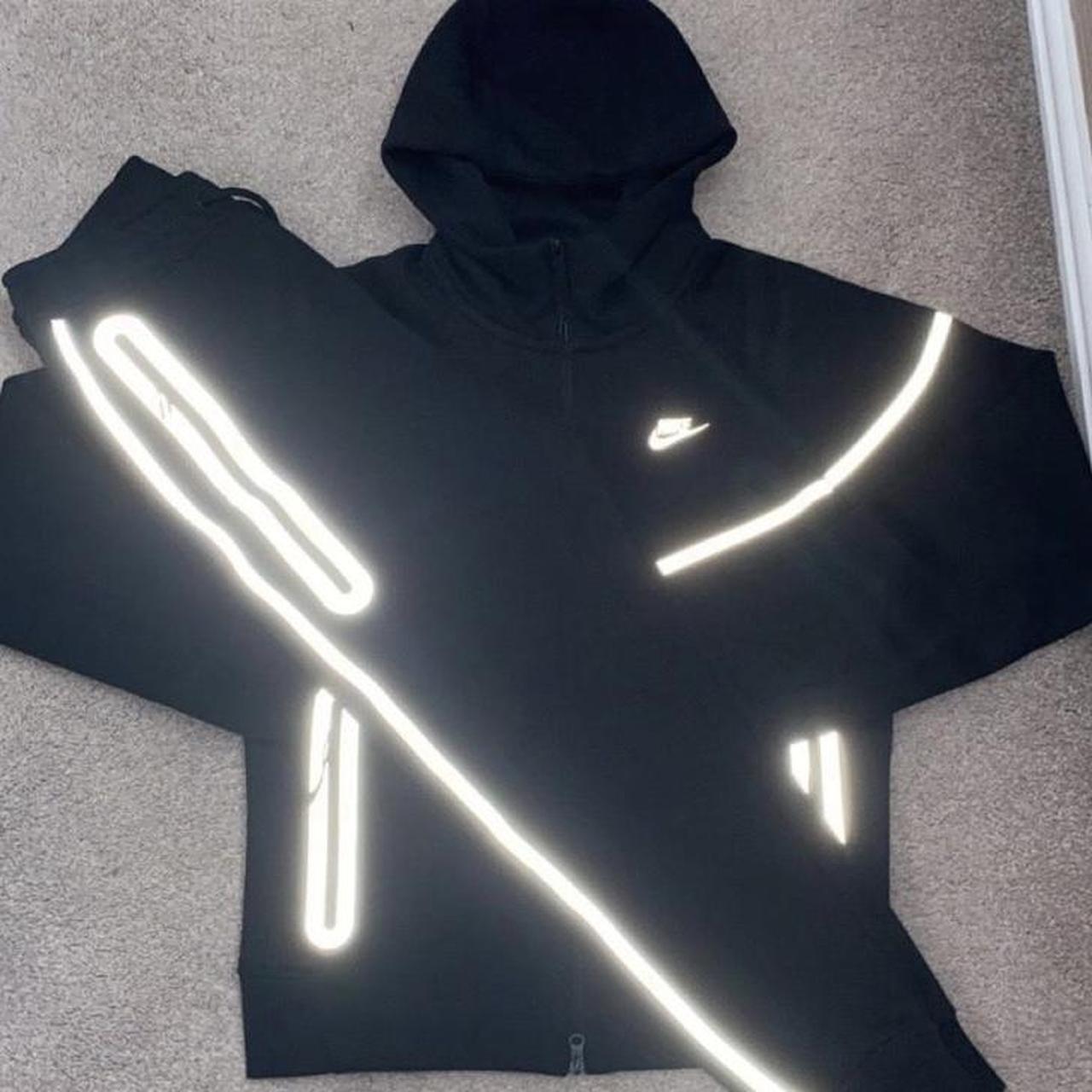Nike tech fleece reflective tracksuit brand new size... | Depop