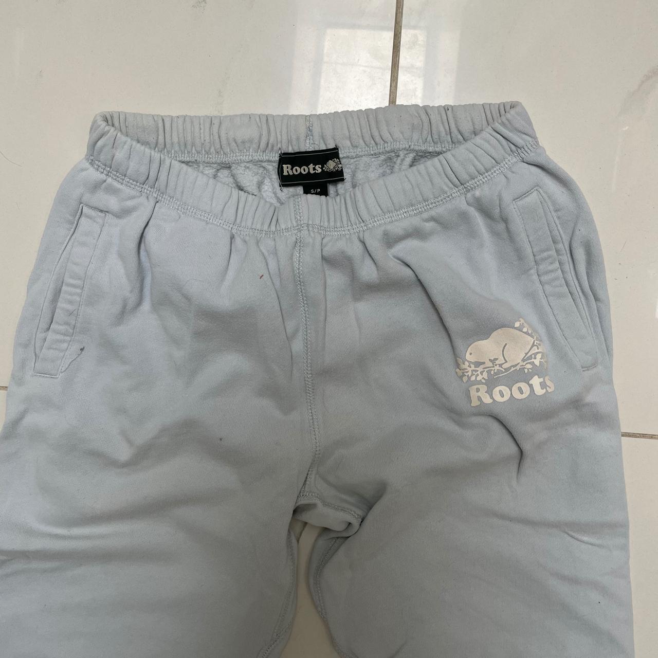 Roots baby blue trackies. Size S. Worn but in good... - Depop