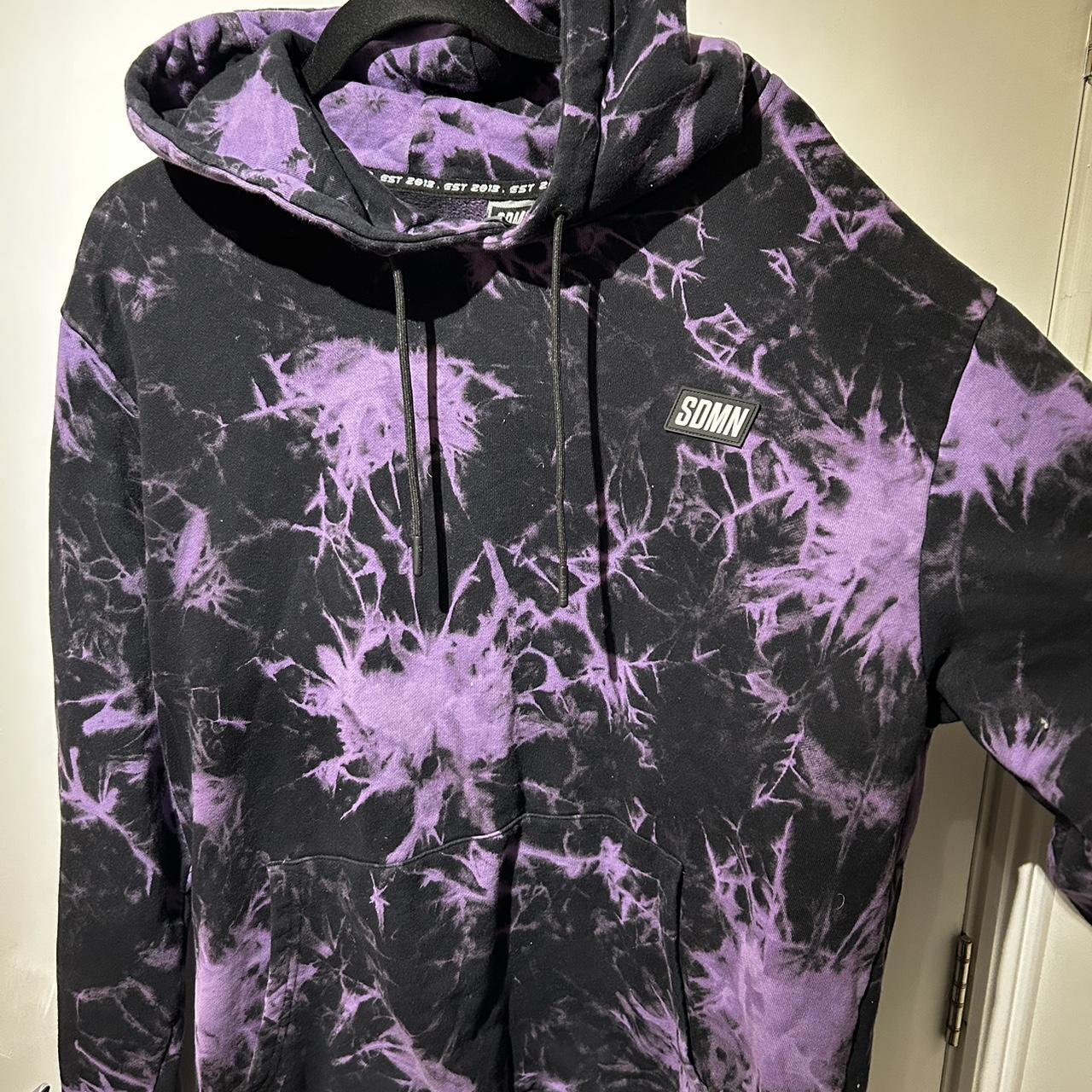 Sidemen, SDMN Tie Dye Hoodie Purple/black💜🖤 Size... - Depop