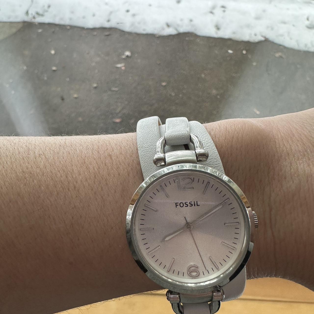 White Fossil Womens watch. Worn a few times. Bought... - Depop