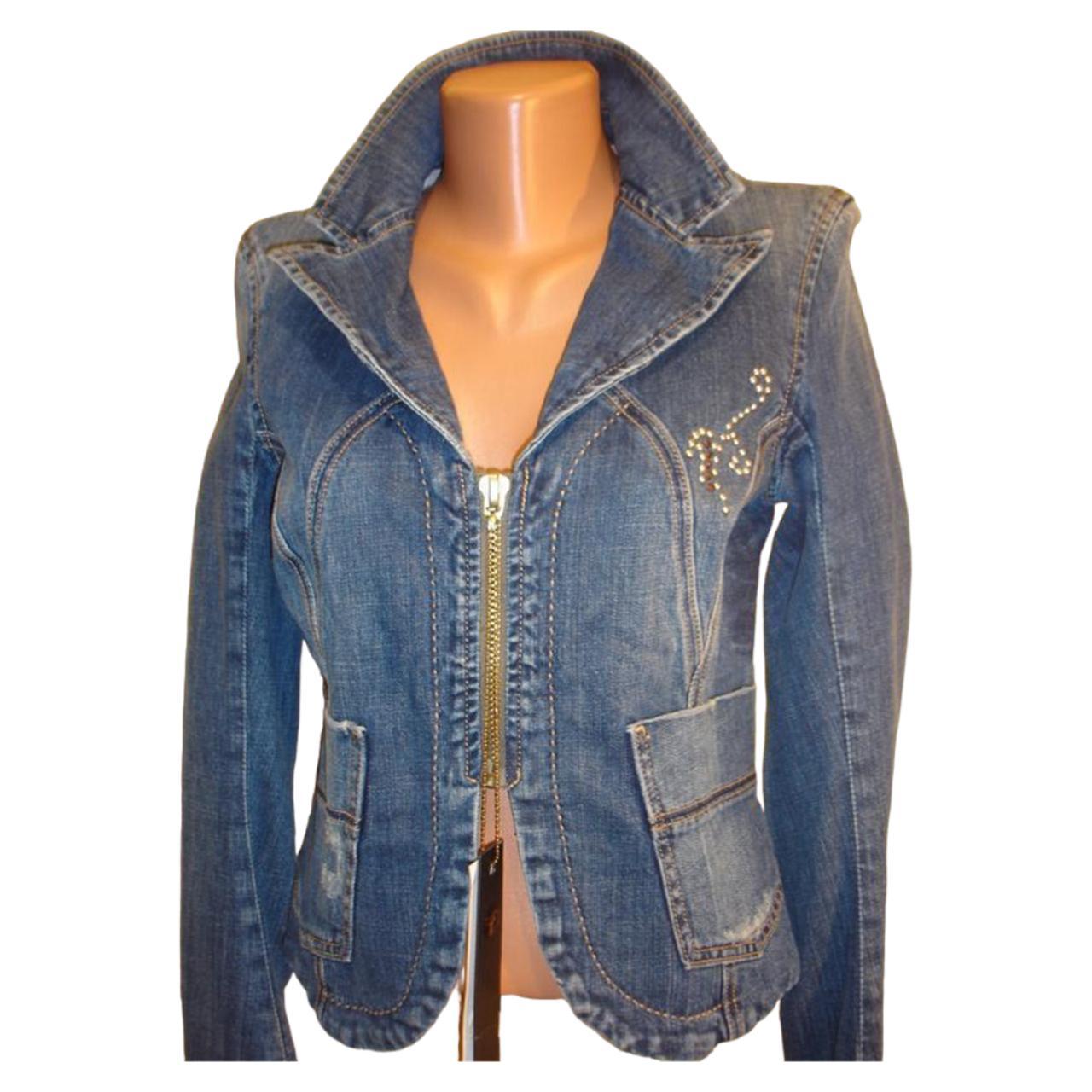 Designer denim jacket Fracomina made in Italy sz S... - Depop