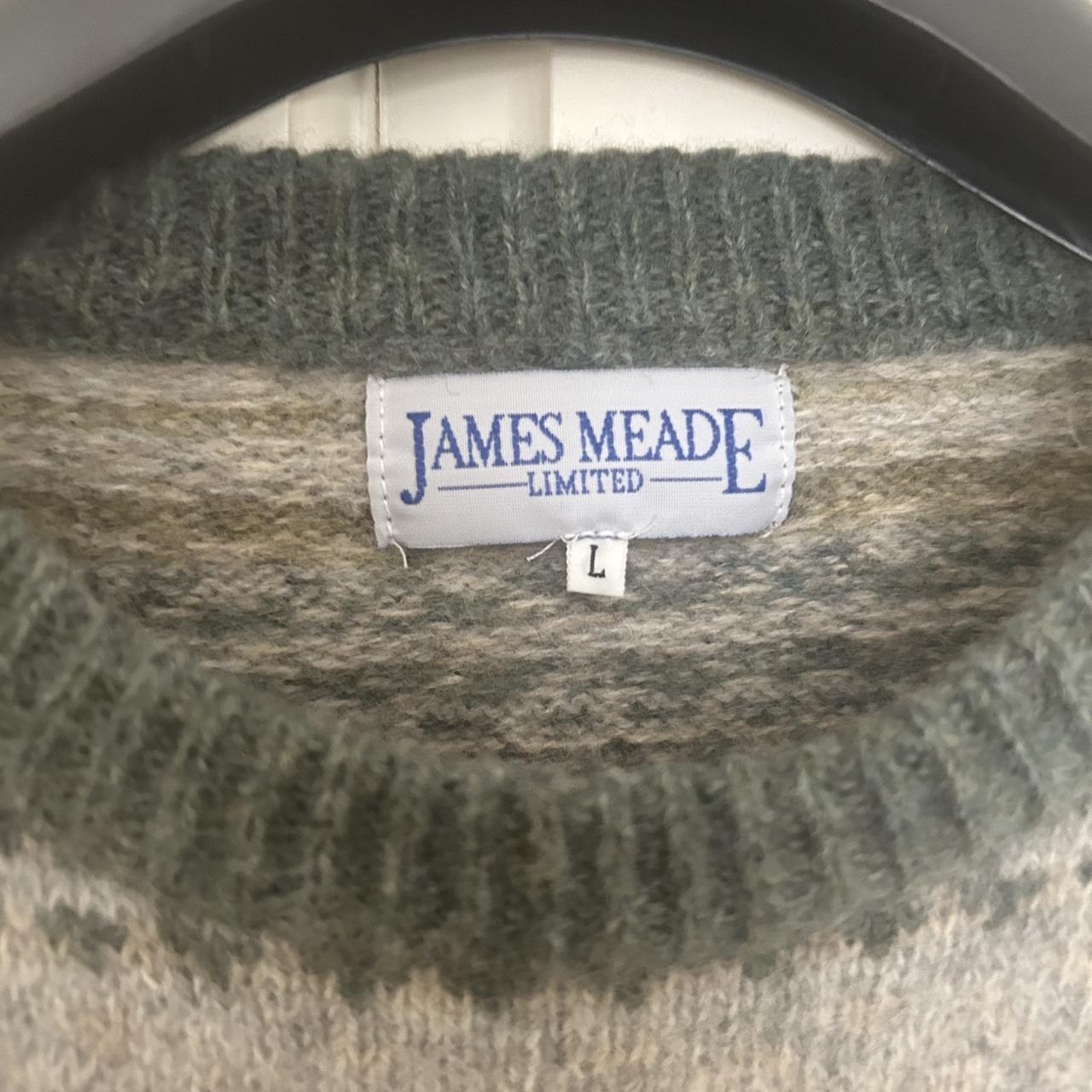 Pure wool striped jumper Label says L but fits more... - Depop