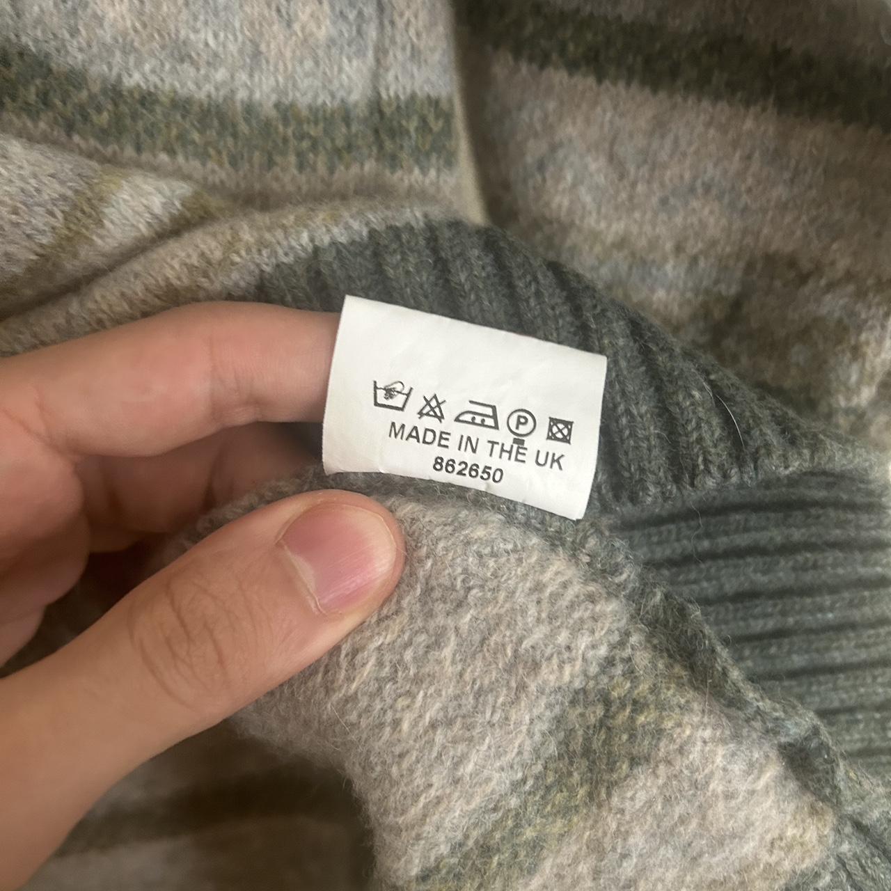 Pure wool striped jumper Label says L but fits more... - Depop