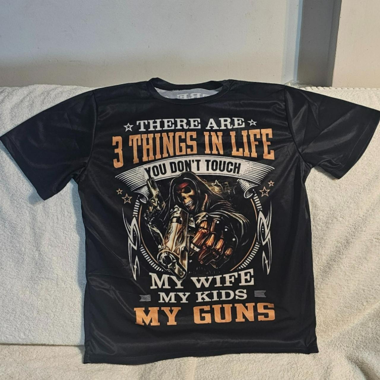 SKELETON GUN PISTOL FUNNY HUMOR DON'T TOUCH WIFE... | Depop