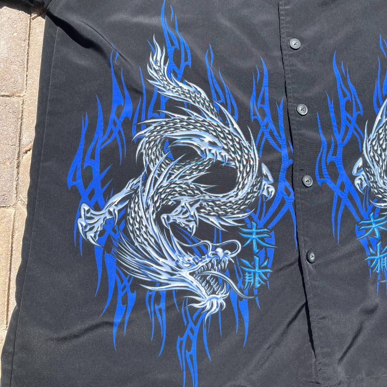 BREAKDOWN dragon button up - y2k ahh dragon... - Depop