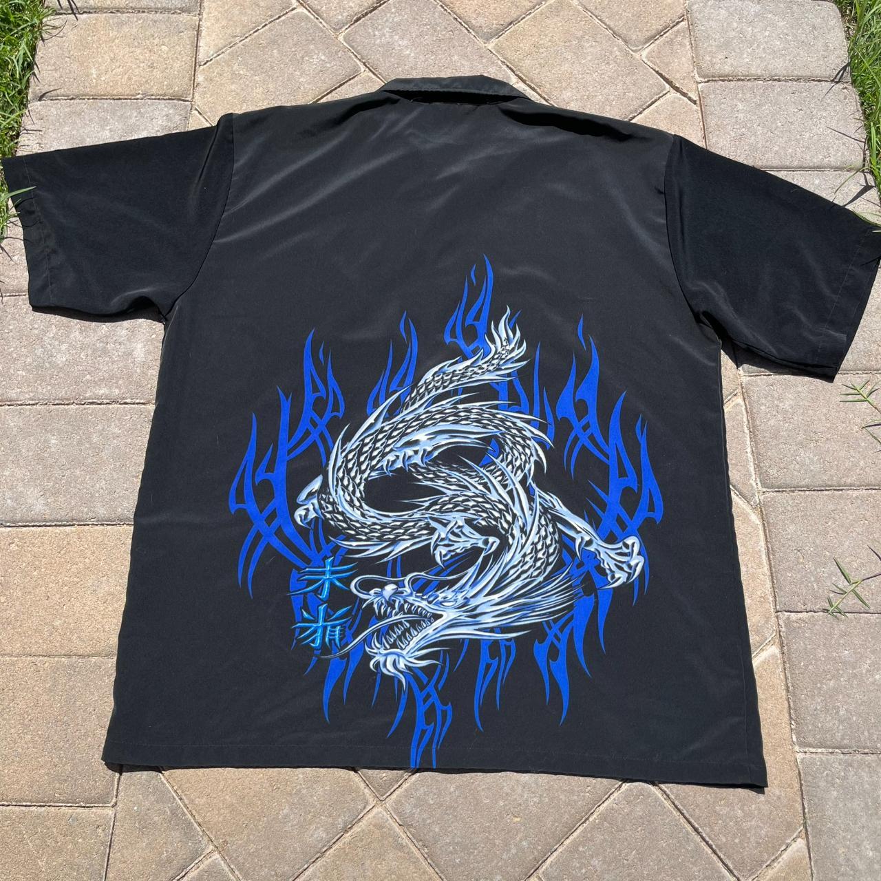 BREAKDOWN dragon button up - y2k ahh dragon... - Depop