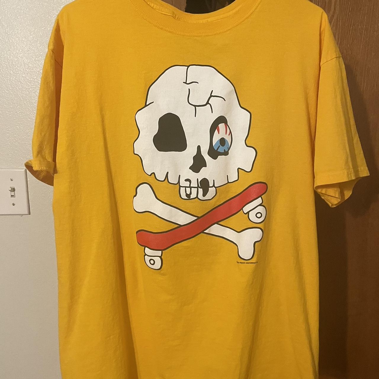 Yellow tmnt mondo gecko skull tee Size large Is... - Depop