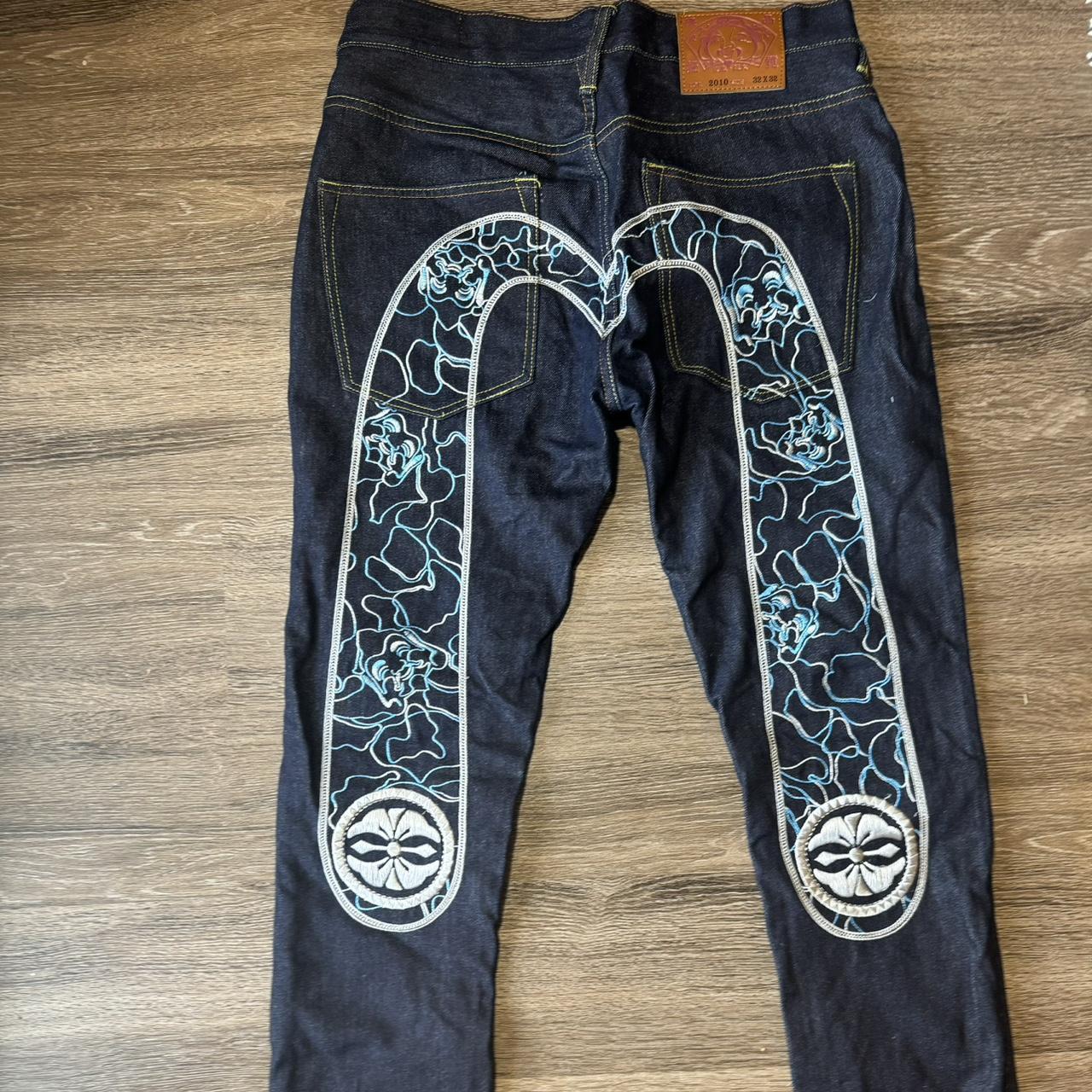 Evisu jeans with a unique design #EvisuJeans worn once | Depop