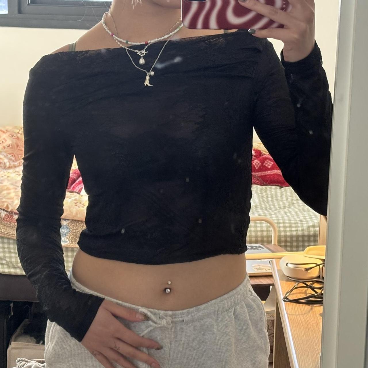 glassons sheer long sleeves perfect for a night out... | Depop