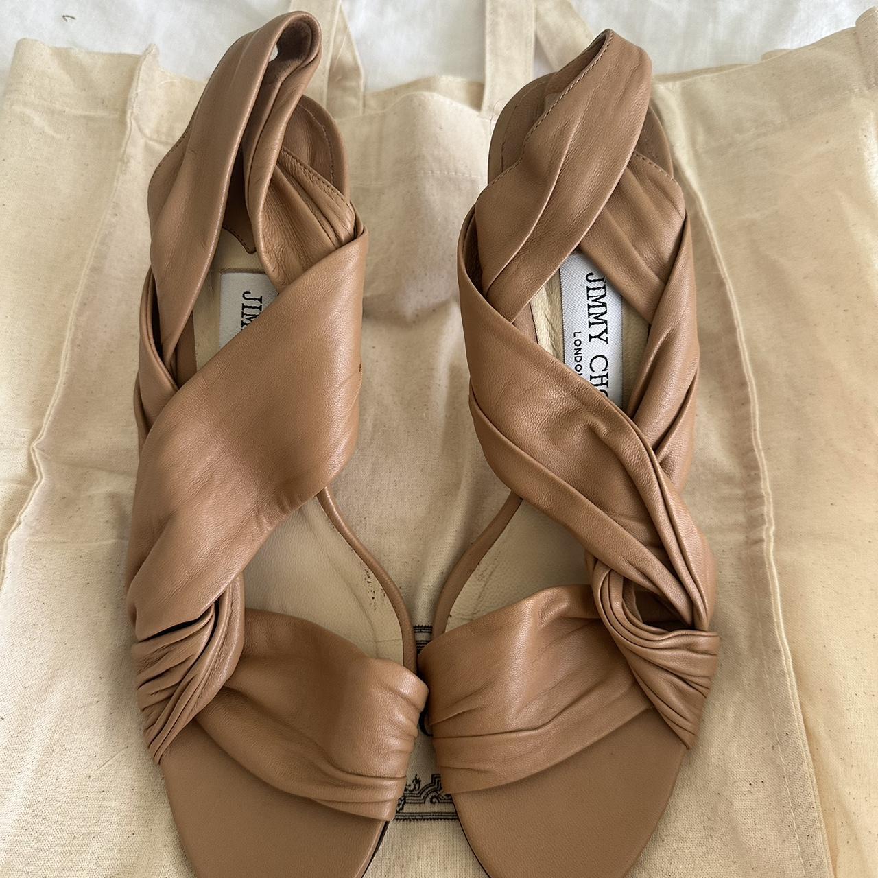 JIMMY CHOO Tan soft Napa leather - high heals - Size... - Depop