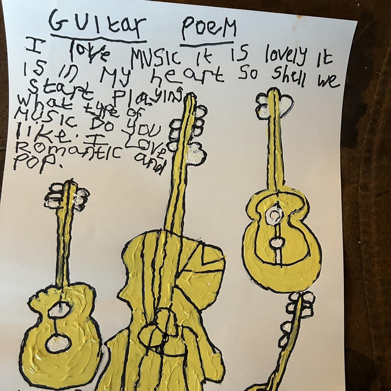 Guitar poem and painting - Depop