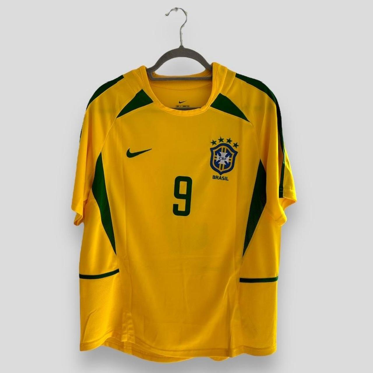 2002 World Cup Winning L Brazil Home Kit with... - Depop