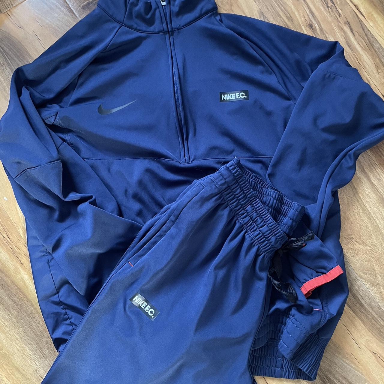 Men’s Nike FC blue tracksuit size M. Good condition.... - Depop