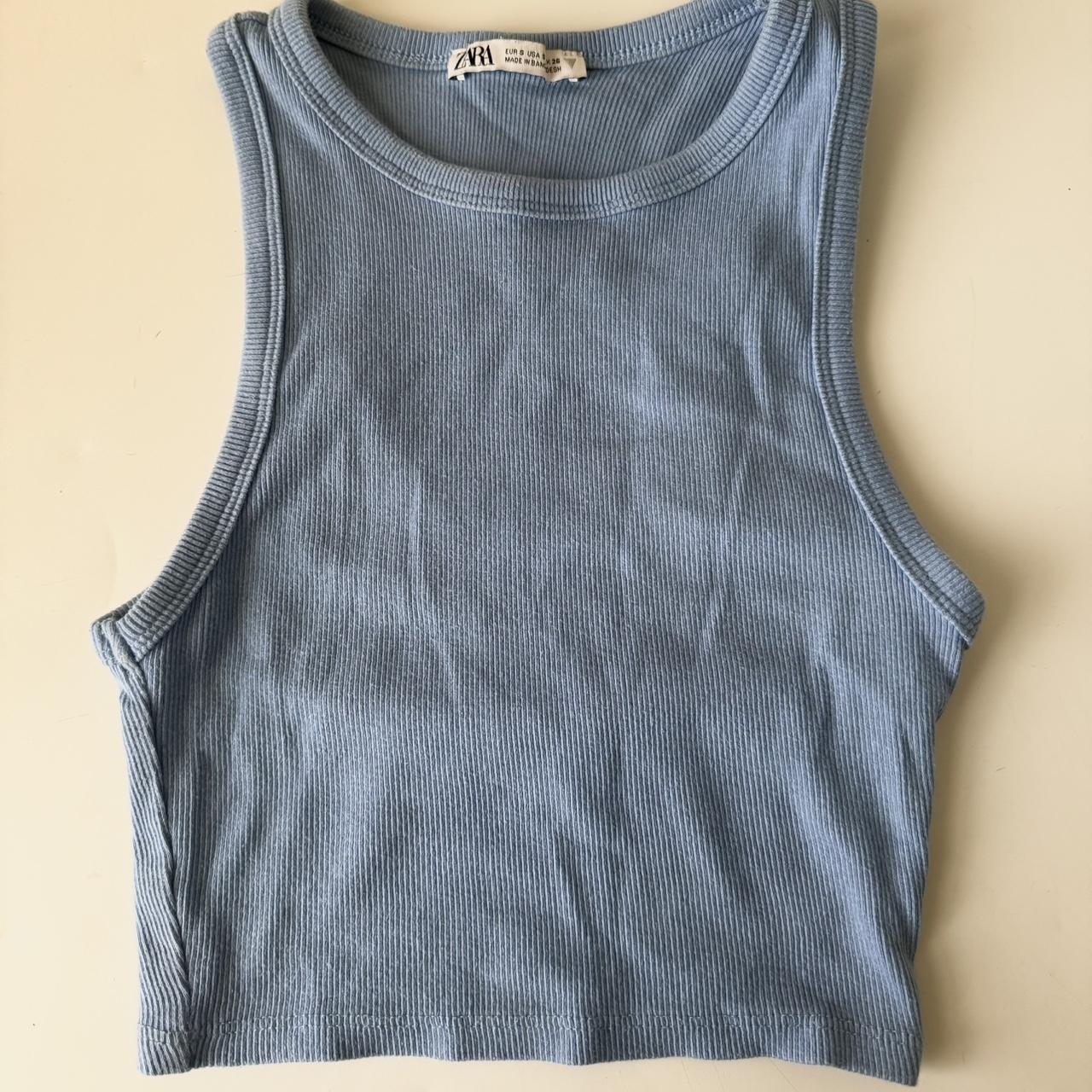 blue tank top, great for summer, soft material - size S - Depop