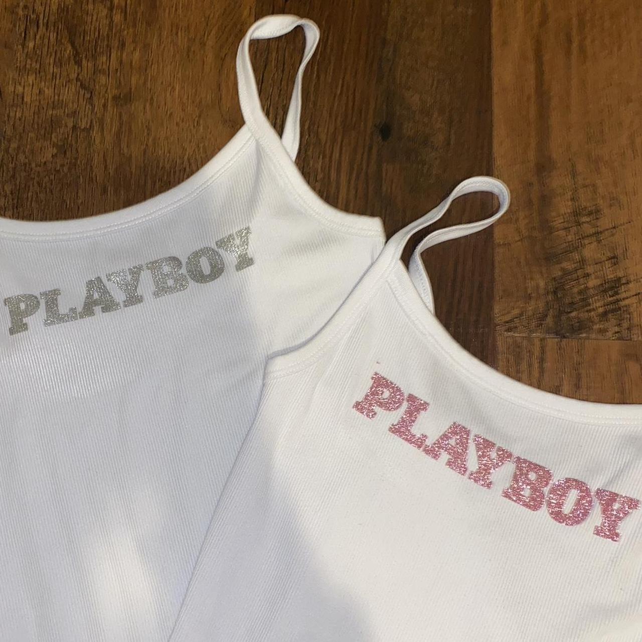 the cutest custom playboy tanks🐰 -first pic is... - Depop