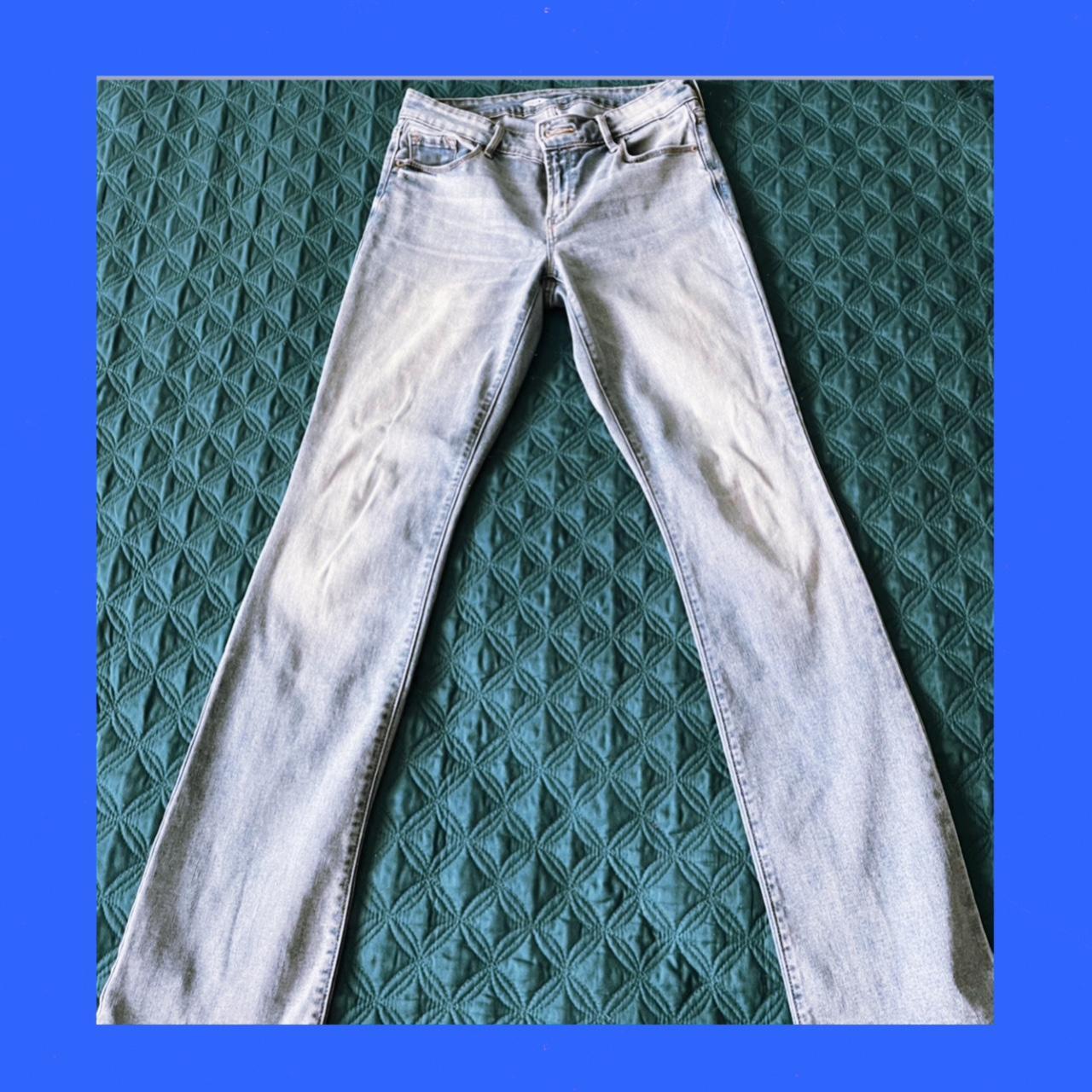 Denim Jeans Low rise Long Bootcut jeans size 4... - Depop