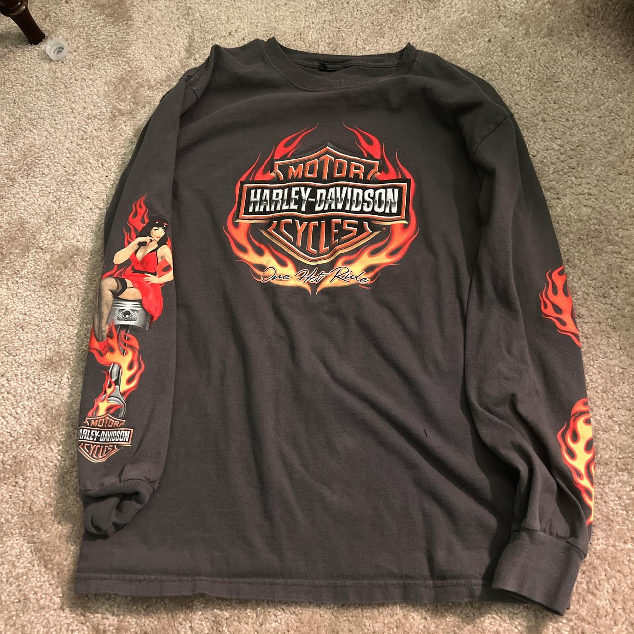 Harley Davidson long sleeve gowanda - Depop