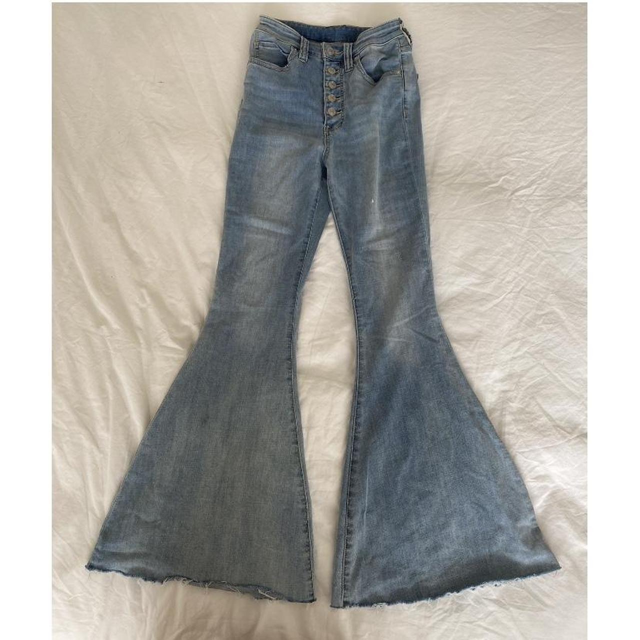Extra wide flare jeans, stretchy, 100% cotton - Depop