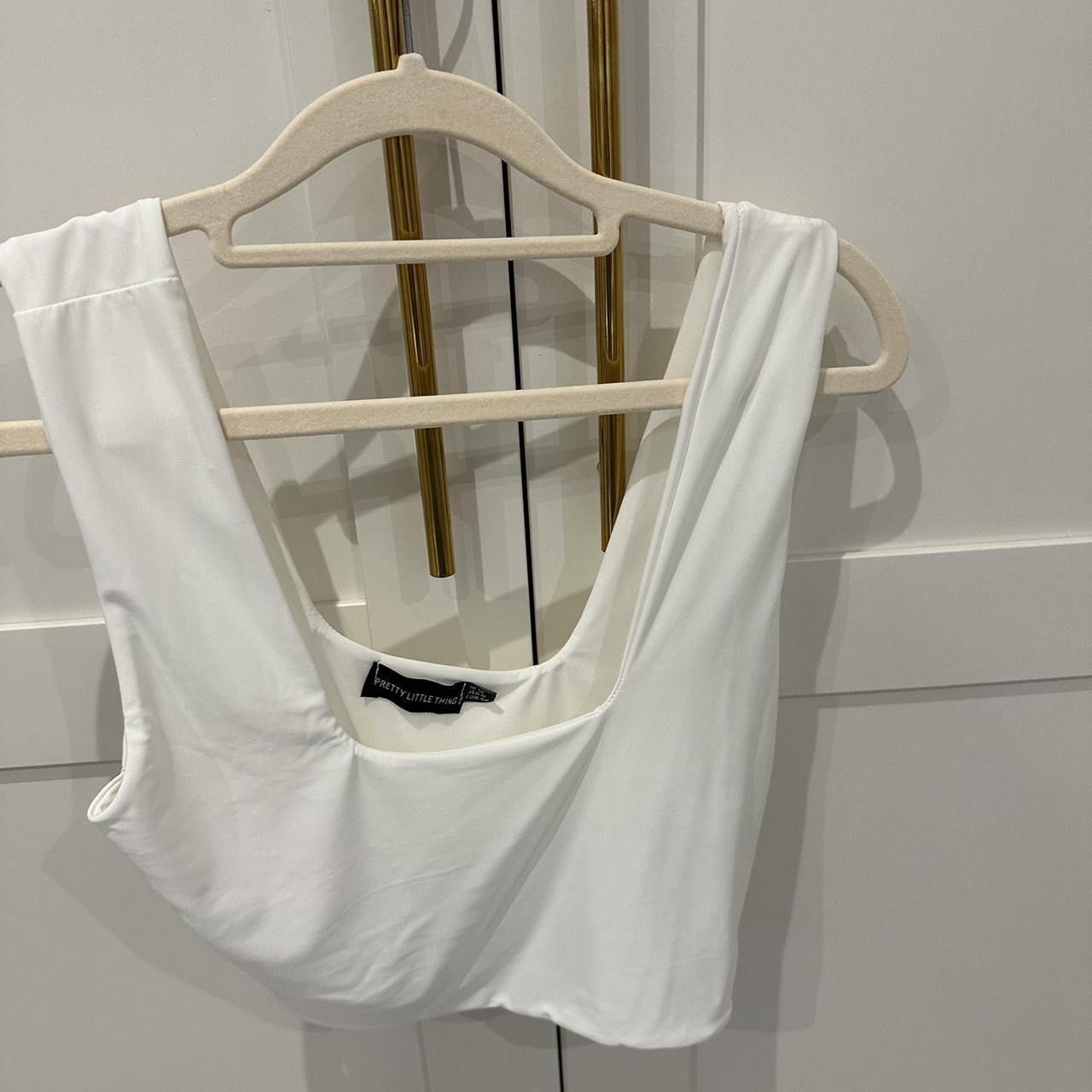 PLT white crop top - Depop