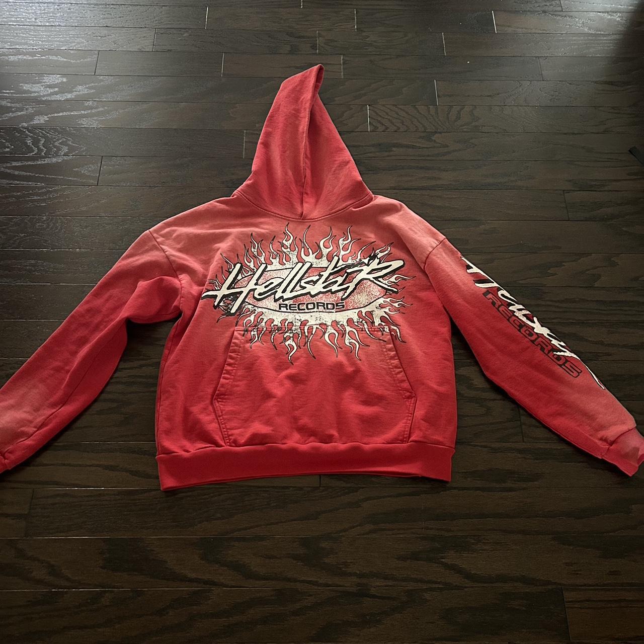 Red hellstar hoodie small it fits anybody unless... - Depop