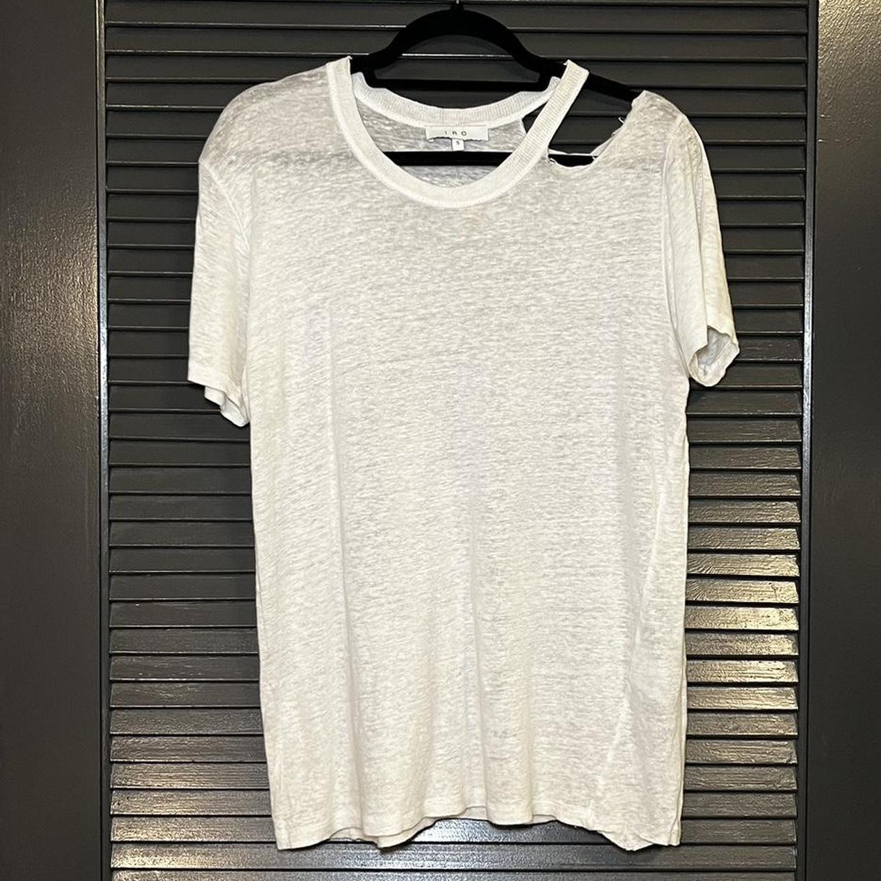 IRO White distressed tee - Depop