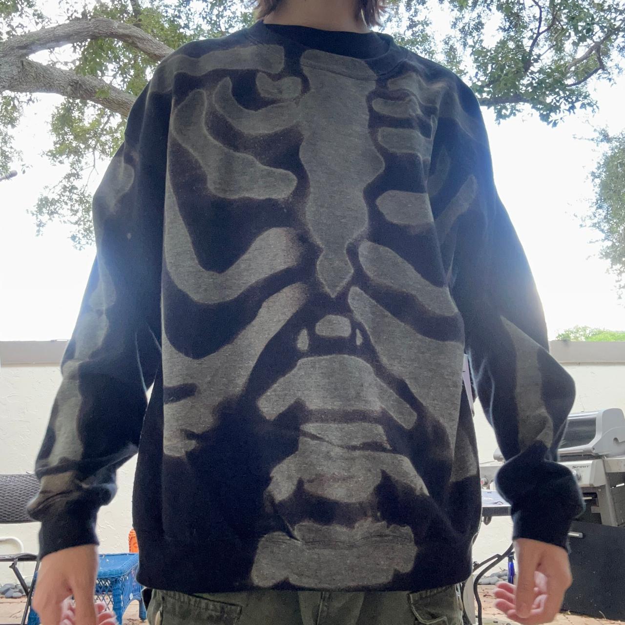 Vintage Skeleton Bleached Sweater great condition... - Depop