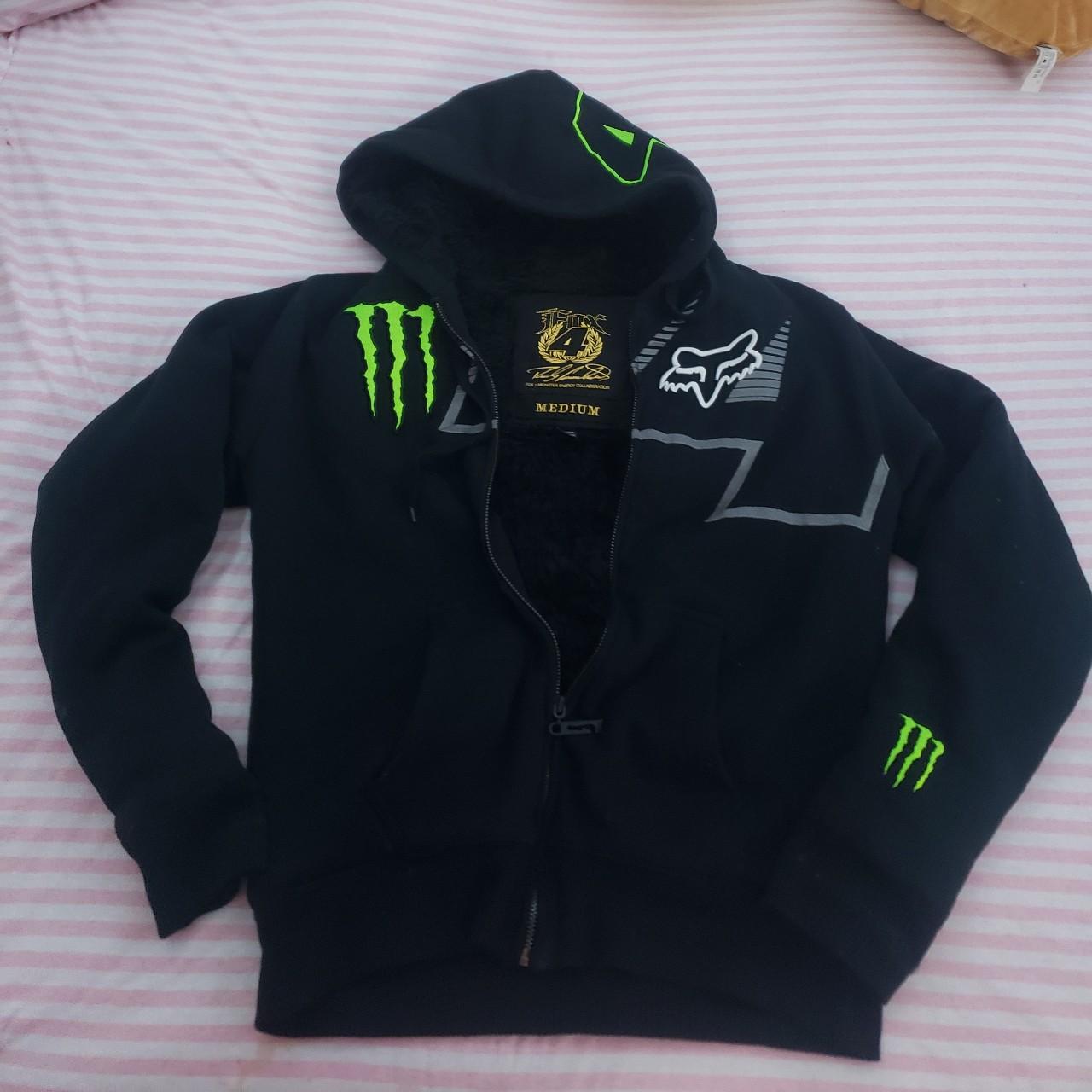 Monster energy, Fox collaboration racing hoodie - Depop