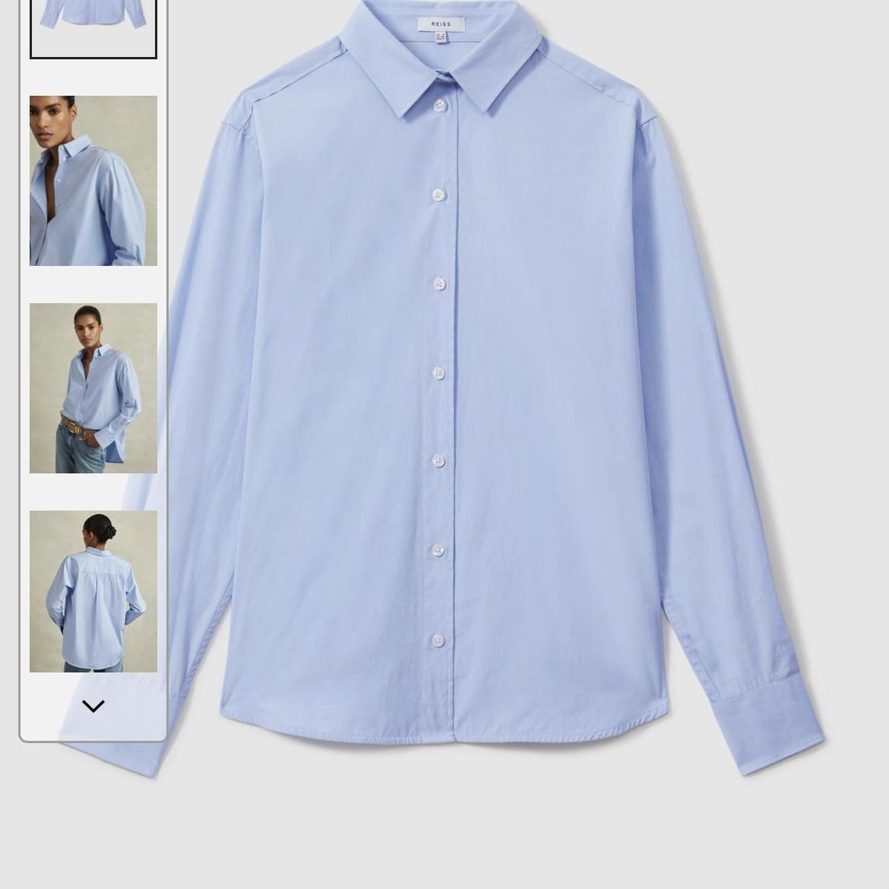 Reiss Blue Shirt Style Jenny Women’s Size 6 - Depop