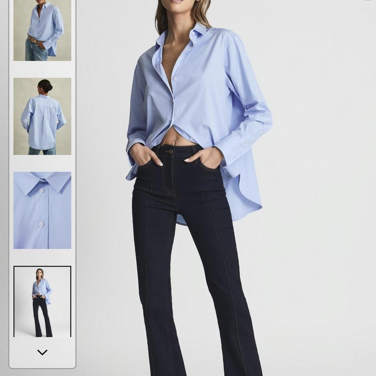 Reiss Blue Shirt Style Jenny Women’s Size 6 - Depop