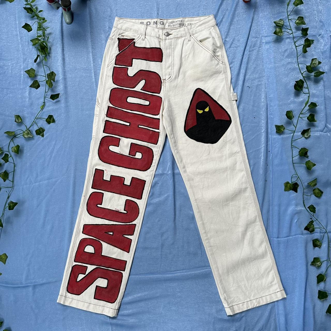 👻 SPACE GHOST 👻 🎨 HAND PAINTED 🎨 🎞️ 90S BOYFRIEND... - Depop