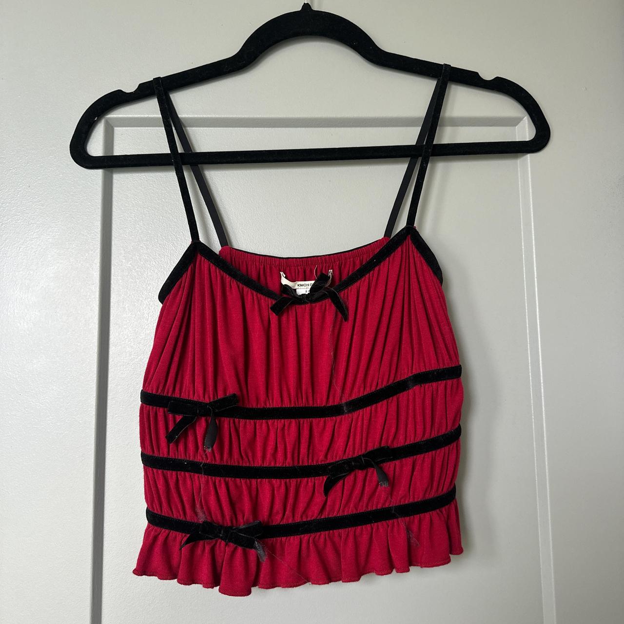 Urban Outfitters Red Cami top with bow... | Depop
