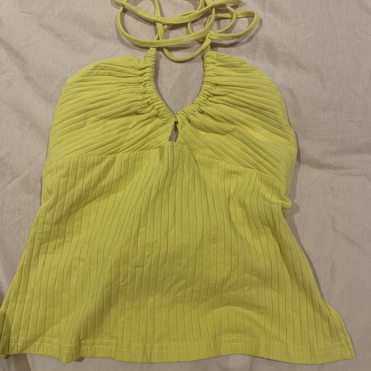 Mr Winston Women's Yellow and Pink Top | Depop