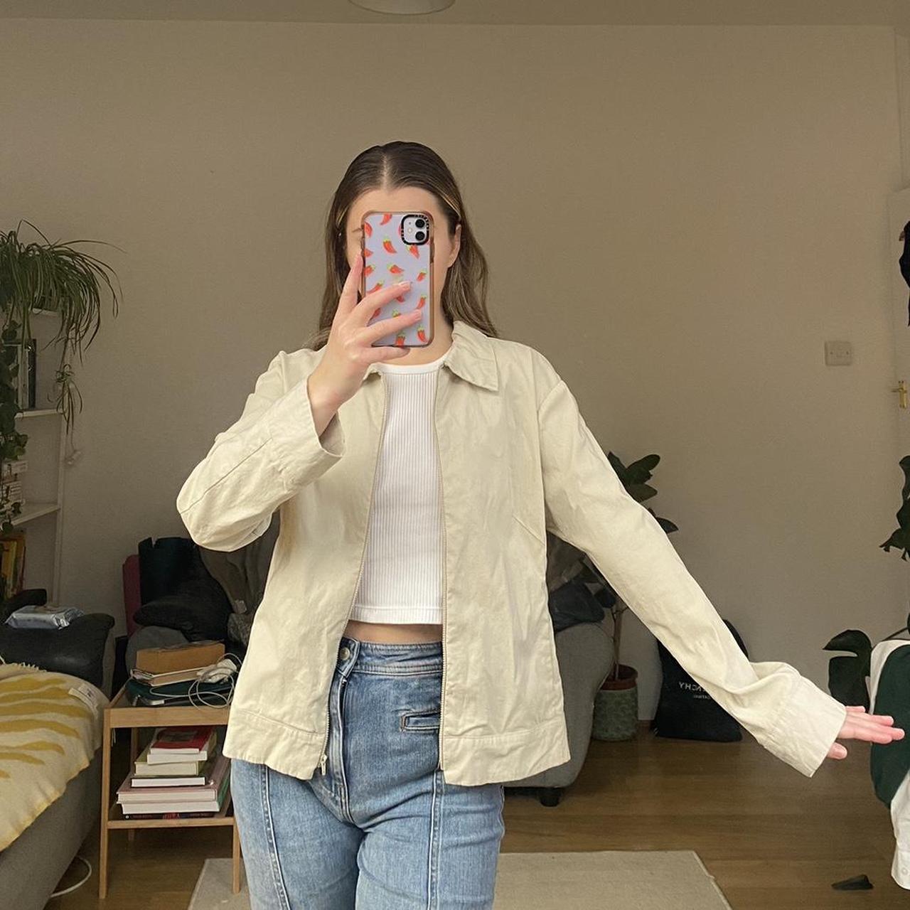 Light beige utility jacket • size m / 10 - Depop