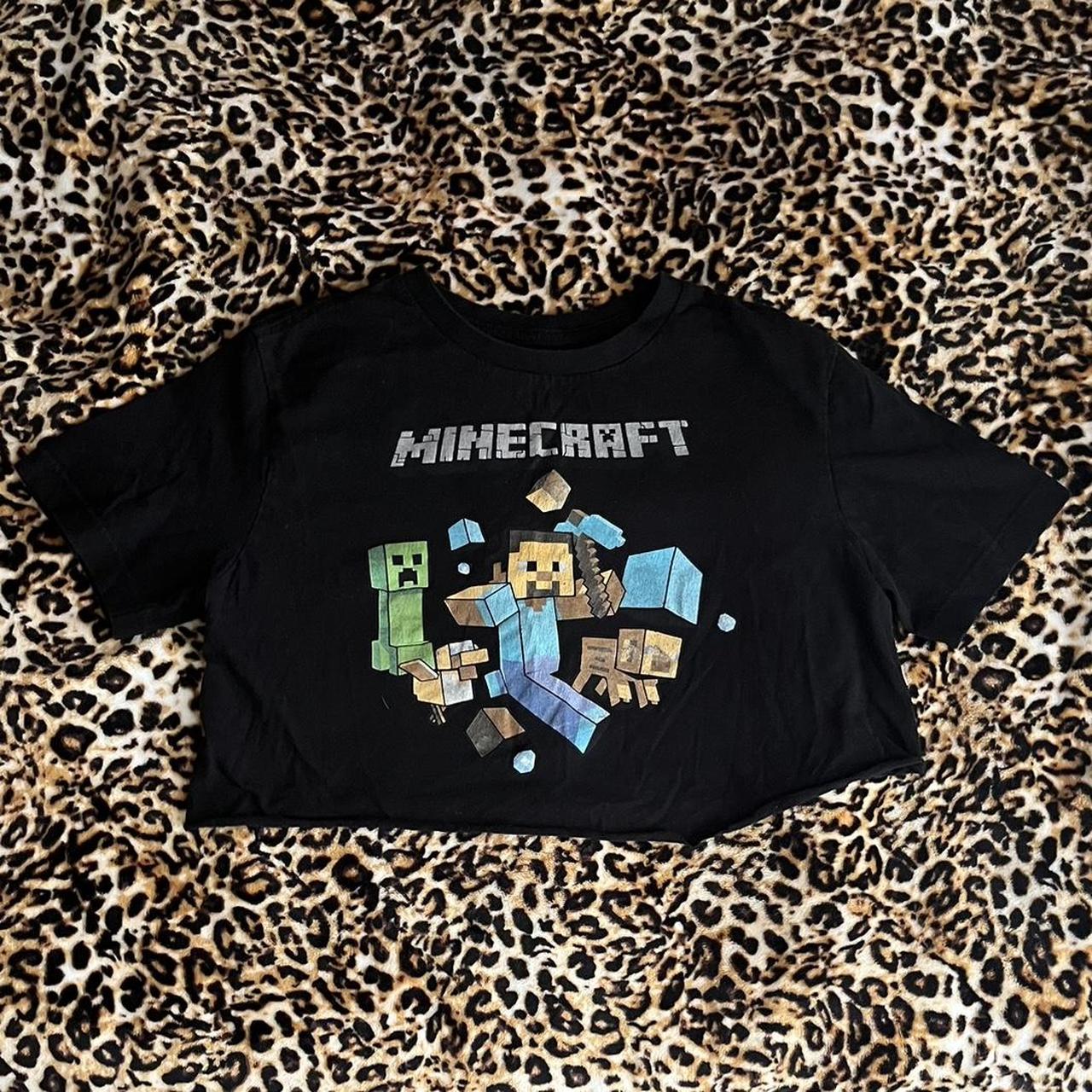 Minecraft Women's Black Crop-top | Depop