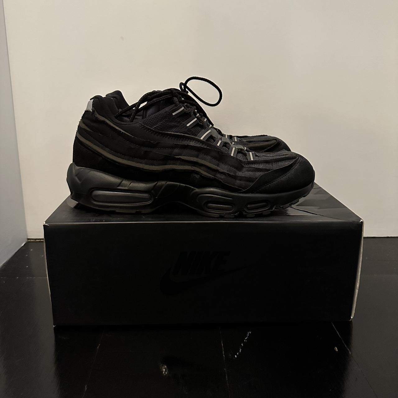 CDG x Nike Air Max 95s Triple Black Size 9 UK (Rare... - Depop