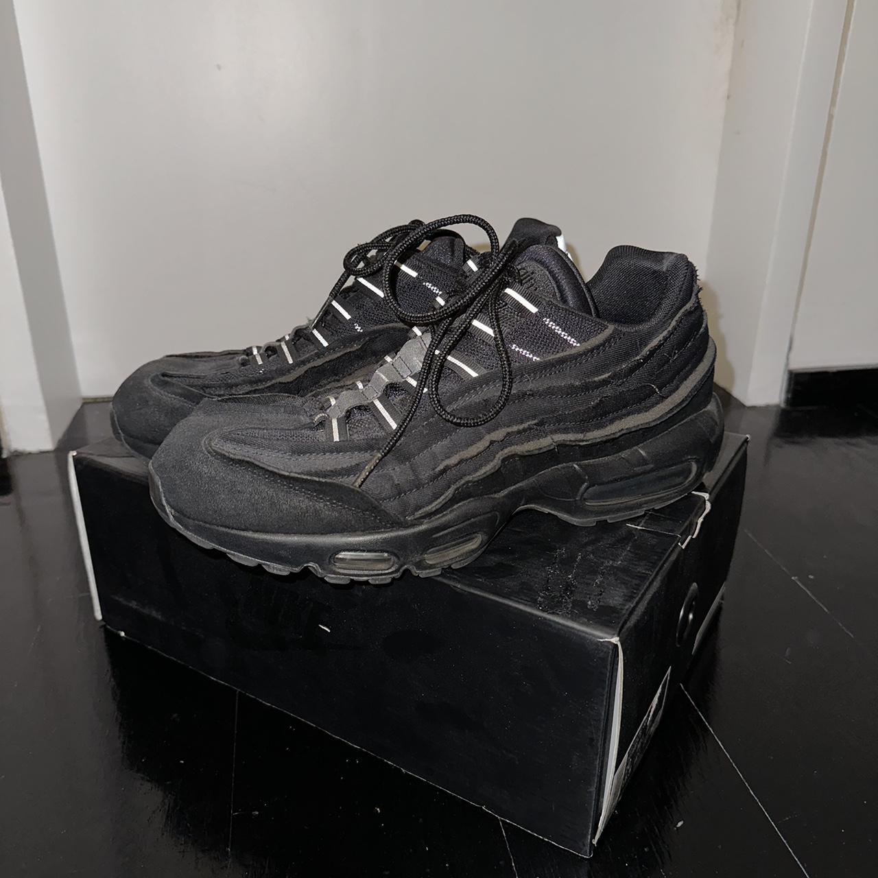 CDG x Nike Air Max 95s Triple Black Size 9 UK (Rare... - Depop