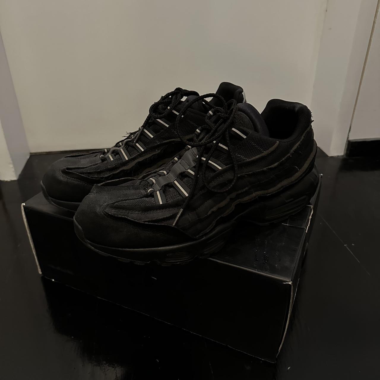 CDG x Nike Air Max 95s Triple Black Size 9 UK (Rare... - Depop
