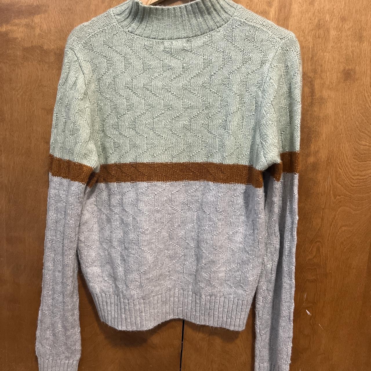 Copper Key Women's Grey and Green Jumper | Depop