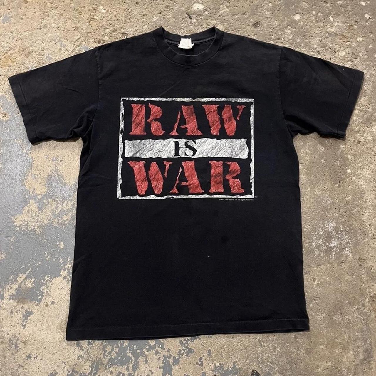 Vintage 1997 WWE “Raw is War” Shirt Size: L... - Depop